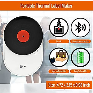 COTOP Label Maker Printer No Ink, Portable Home Use Sticker Maker Wireless Connection Label Machine Tape Included Compatible with iOS + Android Office Home Organization