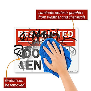 SmartSign - U9-1414-NA_10x14 "Restricted Area - Do Not Enter" Sign | 10" x 14" Aluminum Black/Red on White