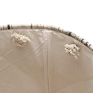 Sea Team 19.7" Large Size Stylish Tree Stump Wood Grain Canvas & Linen Fabric Laundry Hamper Storage Basket with Rope Handles, Birch