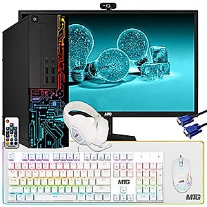 TechMagnet Computer Desktop PC, Intel Core i5, Siwa 8, 16GB RAM, 128GB SSD Boot + 1TB HDD, 27 Inch Monitor, Gaming Kit with Webcam, WiFi, Win 11 Home (Renewed)