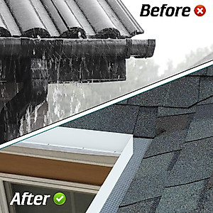 Daisypower Gutter Valley Splash Guards,4 Pcs Foldable Rainwater Roof Rain Diverter Downspout Gutter Guards for House Shingle Straight Roofs Corner