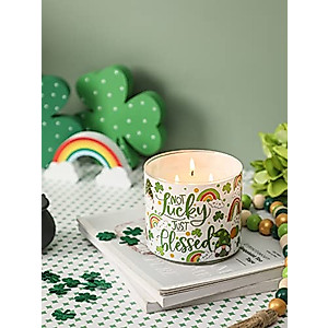 St. Patrick’s Day Eucalyptus Mint Scented Candle 3 Wicks Large Jar, 14 oz