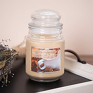Everyday Escapes Hazelnut Latte Scented Jar Candle, Tan, 18 oz - Up to 120 Hours Burn