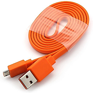 Aquelo USB Fast Power Charger Charging Cable Cord for JBL Wireless Bluetooth Speaker Earphone Headphone Headset Micro-USB, 3.3FT & Orange