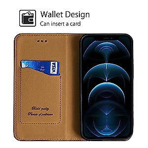 Arseaiy Case for Oppo Reno 6 Pro Plus 5G/Reno 6 Pro 5G（Snapdragon） Flip Phone Case Shockproof PU Leather Wallet Case Cover with Card Holder Kickstand Shell Black