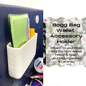 FRESHe BAGLETS - Wallet Holder Organizer Charm Accessory Compatible with Bogg Bags - Keep Wallet Handy with your Tote Bag - Fits Inside of the Bag - Multiple Color Options! (White)