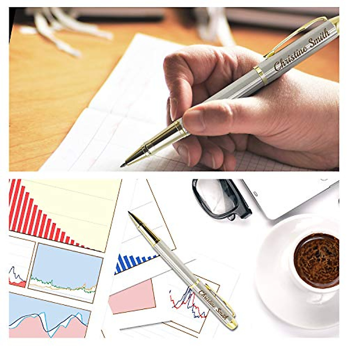 Personalized Pens Custom Engraved Pen with Name, Refillable Medium Refill, Personalized Gifts for Men Women