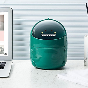 YGHQAP Plastic Desktop Trash Can with Lid Cute Shaped Mini Waste Basket Tiny Desktop Waste Garbage Bin Small Desk Can Mini Trash Can for Dining Table Desk Home Office Easy Storage(Small Size)