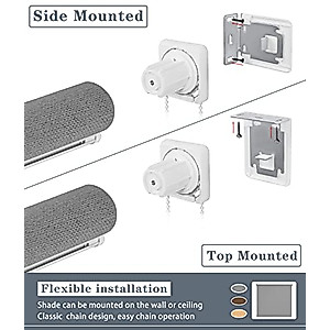 CICADA SPEECH Outdoor Roller Shade Roll Up Shade Cloth Patio Blinds for Deck Porch Balcony Backyard (8' W X 8' L), Gray