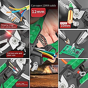 LAOA Needle Nose Pliers Electrician Pliers Wire Stripper Wire Stripper Tool,9-in-1 Multifunctional for Clamping,Tightening Screws,Stripping Wires,Cutting Cables,Iron Wires with 1pc Spring