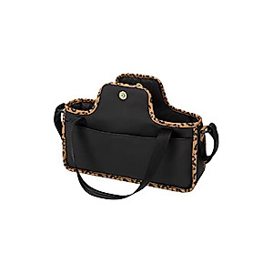 Petunia Pickle Bottom Wander Stroller Caddy | Perfect Baby Caddy to Keep Everything Organized | Multiple Carry Positions | Fits Most Strollers - Leopard Leatherette