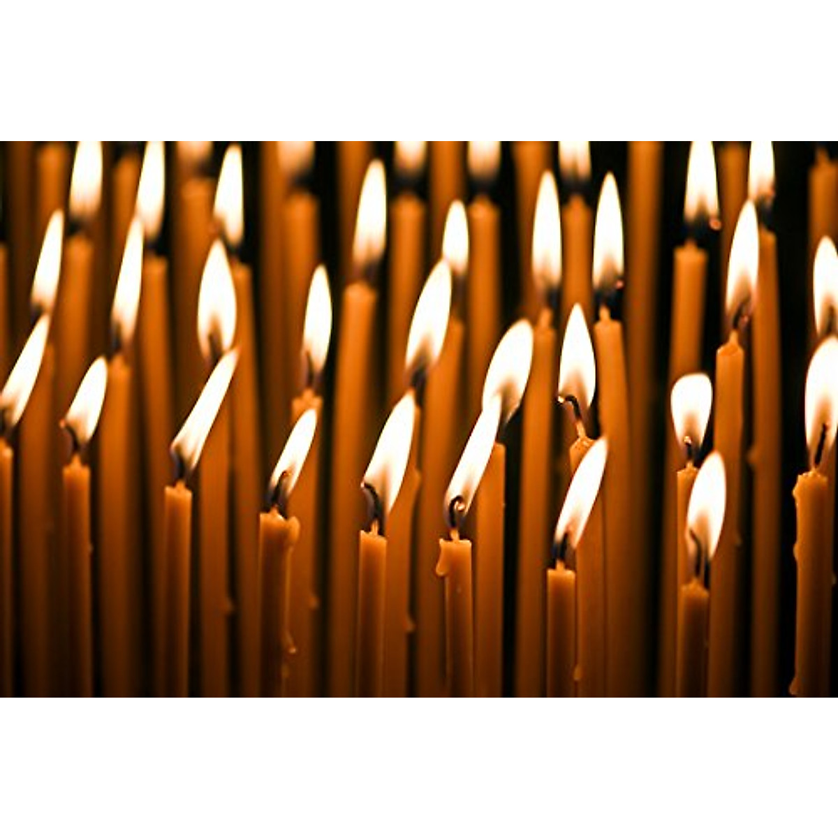 BCandle 100% Beeswax 5 Hour Burning Candles Organic Hand Made - 9 Inches Tall, 1/2 Inch Thick; Tapers (12)