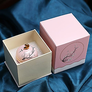 Solid Perfume, Floral Scent Fragrance All Natural Ancient Chinese Palace Craftsmanship for Women Girls Long Lasting Travel Friendly with Delicate Ceramic Jar Gift Box (Red)