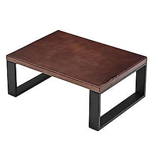 RORKEE Wood Step Stool with 350 Pounds Load Capacity Wooden Bedside Step Stool Adults for Kitchen,Bathroom,Bedroom(Dark Walnut)