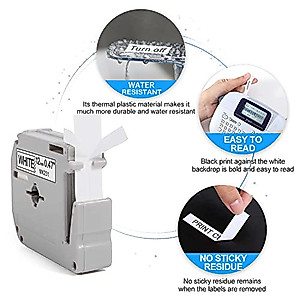 Buyalot M-K231 Label Tape Replacement for Brother P Touch M Tape M231 MK231 M-K231S 12mm 0.47 Inch Work with Brother P-Touch PT-M95 PT-45 PT-70BM PT-45M PT-90 PT-65 Label Makers,Black on White, 4-Pack