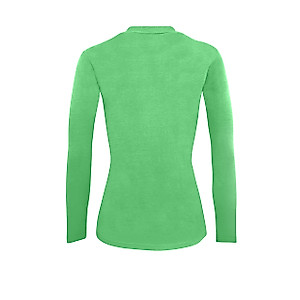 Cotton Essentials Women's Under Scrub Tee Crew Neck Long Sleeve T-Shirt (Light Green, Small)
