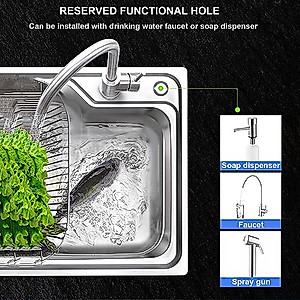 1 Compartment Restaurant Kitchen Utility Sink, Free Standing Mobile Sink Single Bowl, Multifunction Washbasin, Easy to Clean, for Laundry Room Bathroom Farmhouse Garage (Size : A 53x38cm/20.8x15in)
