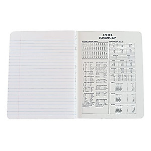 Pack of 6 - Composition Notebooks, 9-3/4" x 7-1/2", Wide Ruled, 100 Sheet (200 Pages), Color: Black Marble, Weekly Class Schedule and Multiplication/Conversion Tables on Covers. (6-Pack, Black)