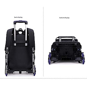 CUSALBOY Anime School Bags student Oxford Cloth Vacation Backpack Travel Bag Luggage Trolley Case with Six Wheels Laptop backpack (green1)