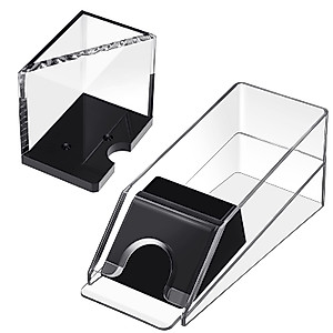 Honoson Blackjack Shoe and Discard Tray Clear Acrylic Blackjack Dealing Shoe Card Dispenser for Playing Cards Discard Holder Trays for Game Poker Accessories(4 Deck)