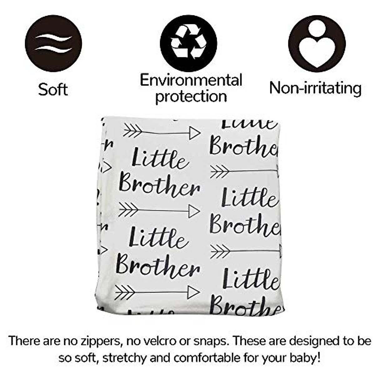 Newborn Swaddle Blanket with Beanie Set,Soft Stretchy Cocoon Sack for 0-3 Months Baby Boys and Girls, Brother