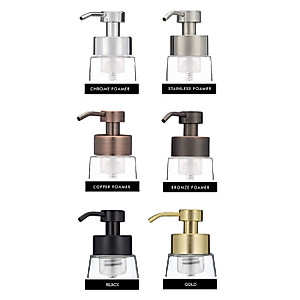 Rail19 Flora Fluted Foaming Soap Dispenser | Vintage-Inspired Modern Glass Refillable Pump Bottle for Bathroom Vanity Countertop and Kitchen, 10oz (Stainless)