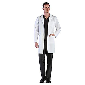 SFD Brands Medical Scrubs TRU Unisex 38 Inch Professional 3-Pocket Lab Coat (M, White)