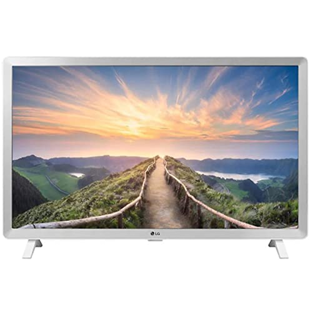 LG 24LM520S-WU 24 inch Class HD Smart TV and PC Monitor 23.6" Diagonal White Bundle with 2 YR CPS Enhanced Protection Pack