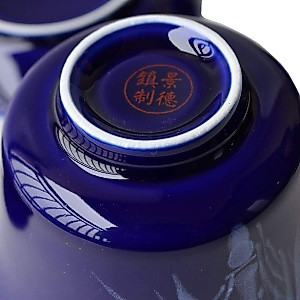 Gaiwan 5oz/150ml Blue White Porcelain teacup Sancai Tea Cup Set beauty pattern Lid(pure leaf)