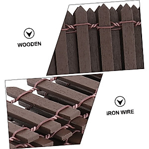 Happyyami Mini Wood Picket Fence Rustic Christmas Decor Mini Plants Border Fencing Garden Fence No Dig Fence Brown Outdoor Christmas Decorations Miniature Fence Fairy Child Flower Bed Wooden