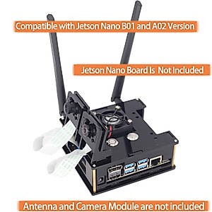 Makeronics Acrylic Case/Enclosure (Black) for Jetson Nano B01 and A02 with Camera Case | Power & Reset Control Switch | Cooling Fan | Assembly Instruction Included