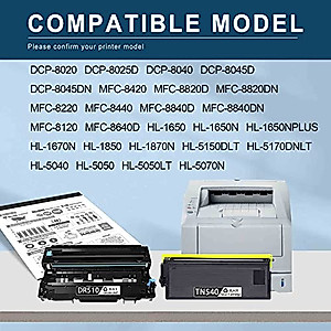 MITOCOLOR TN540 Toner Cartridge and DR510 Drum Unit Replacement for Brother TN540 DR510 TN-540 DR-510 for HL-5040 HL-5140 HL-5170DN MFC-8220 MFC-8440 MFC-8840D MFC-8640D Printer (2 Toner+ 1 Drum)