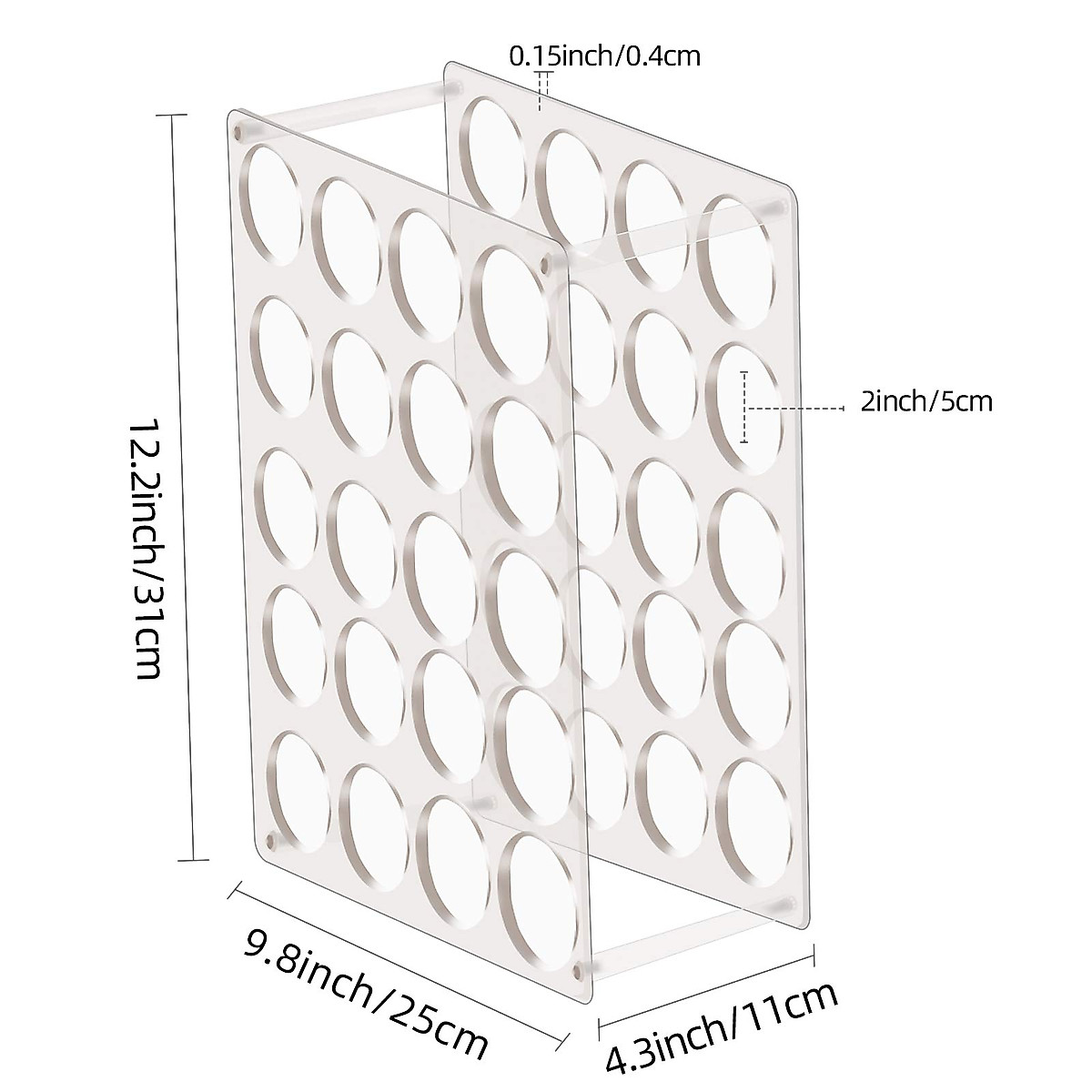 Vinyl Storage Rack 50-Holes Vinyl Holder Acrylic Vinyl Roll Storage for Craft Room, Vinyl Organizer for up to 50 Vinyl Rolls (2-Pack 25Holes)