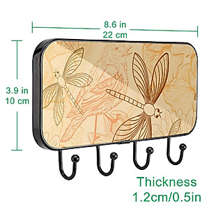 Personalized Adhesive Hooks Towel Hooks Wall Hooks for Kitchen Bathroom Natural Birds & Dragonfly