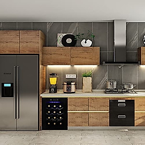 12 Bottle Wine Cooler Refrigerator, Compact Mini Wine Fridge with Digital Temperature Control Quiet Operation Thermoelectric Chiller, Freestanding Wine Cellar for Red, White, Champagne