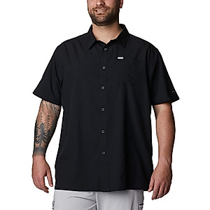 Columbia Men's Standard Slack Tide Camp Shirt, Black, Large