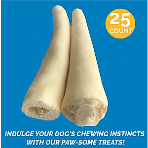 123 Treats - Ox Tail for Dogs 5-6" - (25 Count) | 100% Natural Dog Chews from Free Range Grass Fed Beef Bull Tail