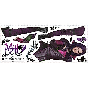 RoomMates RMK2852TB Descendants Mal Peel & Stick Giant Wall Decals, 15"Wide X 42.5"High, Multicolor