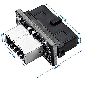 Oassuose USB 3.1 Front Panel Adapter,Internal Vertical USB 3.0-IDC 20 Pin/19Pin to Type E Key-A 20 Pin Header Adapter for Type C Panel Mount Adapter