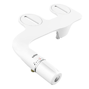 Yohip Ultra-Slim Bidet Attachment For Toilet, Non-electric Dual Nozzle (Feminine And Posterior Wash) Bidet Attachment, Adjustable Fresh Water Pressure White Bidet Toilet Seat Attachment
