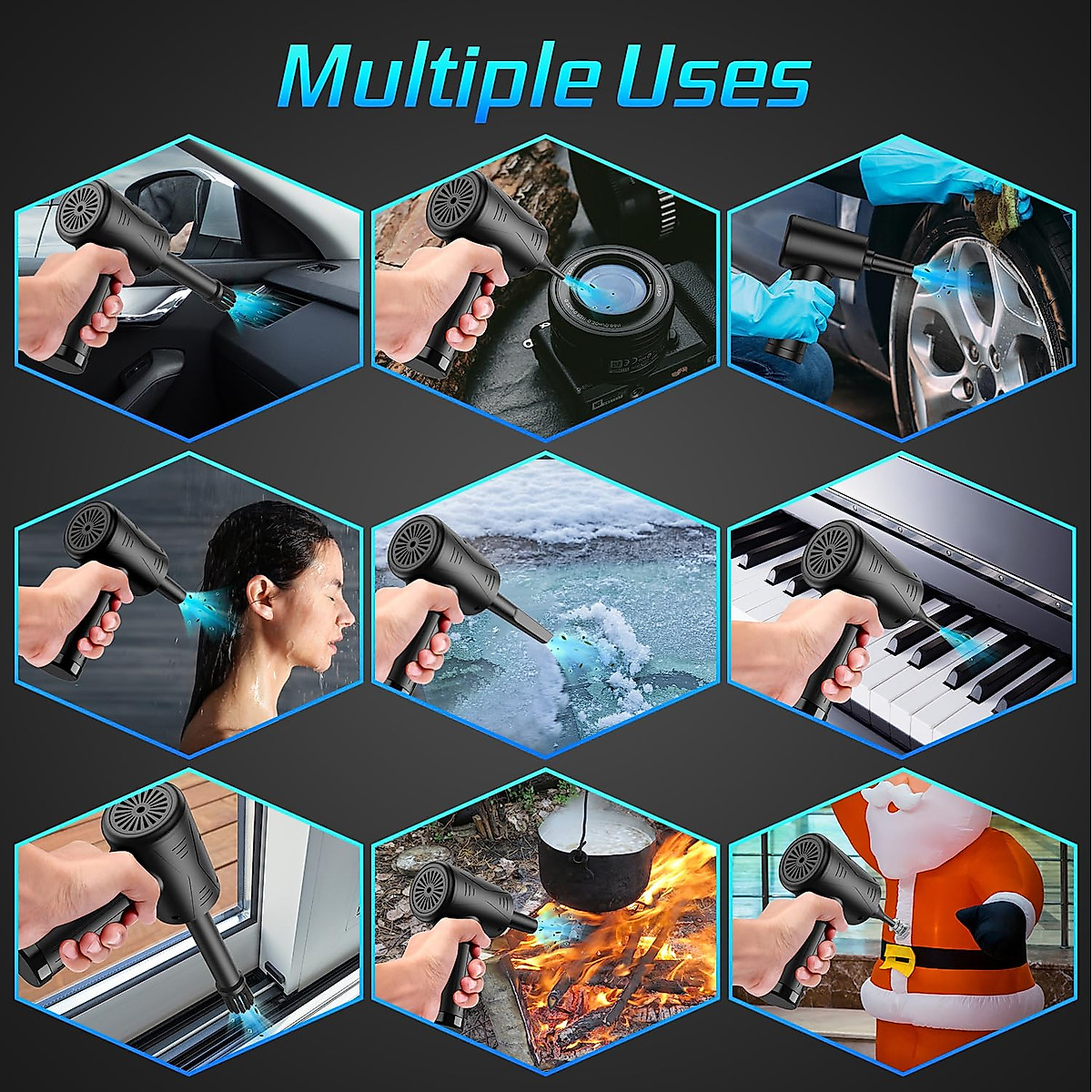 Compressed-air-dusters-electric-duster-100000RPM- air Blower for Computer - No Compressed air can - Replace Canned air dusters -Keyboard Cleaner - pc air dusters - Compressed air Electric 7600mAh