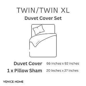 Venice Home 100% Cotton Jersey Duvet Cover Set - Extra Soft - Easy Fit - 3 Piece Set - All Season - Comfy - 3 pcs (Anthracite, Twin/Twin XL)