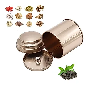 YSDADEEN 6 Pack Tea Tins Canister with Airtight Double Lids, Loose Leaf Tea Storage, 8 oz Round Tin Can Box for Loose Tea Bags Coffee Sugar Candy Spices