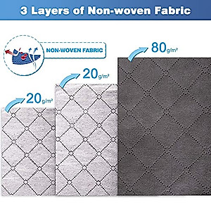 Fixwal 6 Pack Clothes Storage Organizers Foldable Clothing Storage Bags with Reinforced Handles Sturdy Zippers Storage Containers for Organizing Blanket Bedroom Closet Dorm Sweater, 60L, Gray