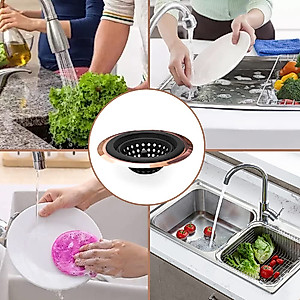 Kitchen Set of 2 Sink Strainers, Flexible Silicone Good Grip Kitchen Sink Drainers, Traps Food Debris and Prevents Clogs, Large Wide 4.5’ Diameter Rim (Rose Gold)