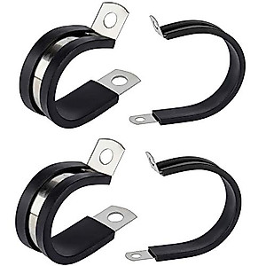 ISPINNER 36pcs 3/8 Inch Stainless Steel Cable Clamp, Rubber Cushioned Insulated Clamp, Metal Clamp, Tube Holder for Tube, Pipe or Wire Cord Installation (3/8 Inch)