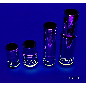 Astro Pneumatic Tool 410 - Uv Glowing 10mm Sockets 1/4" & 3/8" Drive - 4Piece