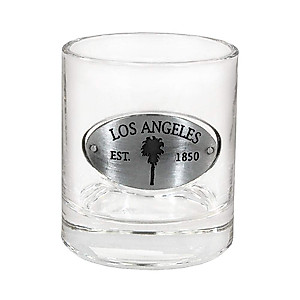 Americaware 10 oz. Whiskey Glass With Etched Los Angeles Medallion