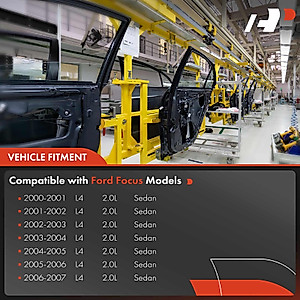 A-Premium Power Window Regulator with Motor Replacement for Ford Focus 2000-2007 Rear Left Driver Side