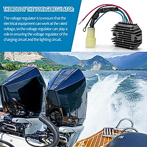 804278T11 67F-81960-10 67F-81960-00 Voltage Regulator Rectifier Replacement for Mercury Mercruiser F75 F90, Yamaha F100 F90 F80 F75
